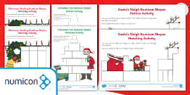 Christmas Tree Numicon Shape Outline and Matching Activities